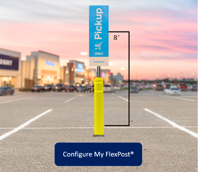 FlexPost Flexible Sign Posts | Retail Grocery Parking Lots