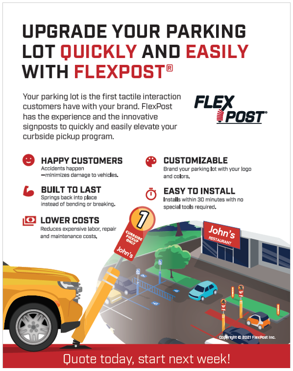 FlexPost Flexible Sign Posts | Restaurant Parking Lots