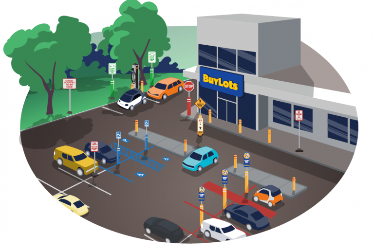 FlexPost Flexible Sign Posts | Mall & Shopping Center Parking Lots